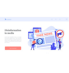 Fake news concept landing page Royalty Free Vector Image