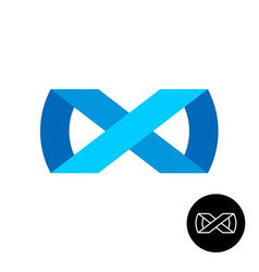 Infinity knot logo black chain link symbol Vector Image
