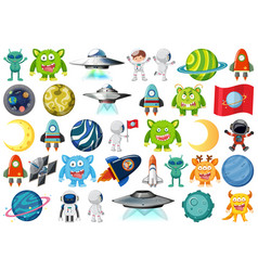 Set space element Royalty Free Vector Image - VectorStock