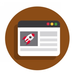 Circle flat icon browser Royalty Free Vector Image