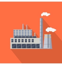 Factory building in flat Royalty Free Vector Image