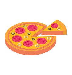 With a piece of pizza Royalty Free Vector Image