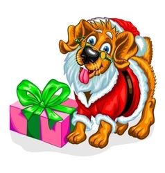 Beautiful cute girl holding christmas gift boxes Vector Image