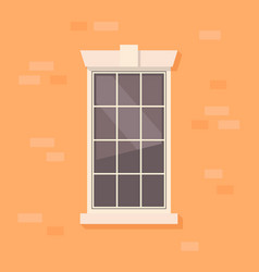 Home window frame on wall view from outside Vector Image