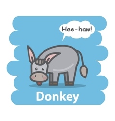 Cute donkey cartoon running Royalty Free Vector Image
