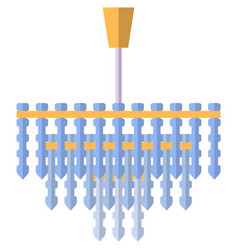 A set chandelier lamps fixtures with crystal Vector Image