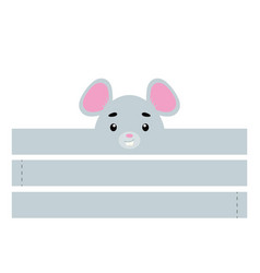 Printable cat paper hat party crown die cut Vector Image