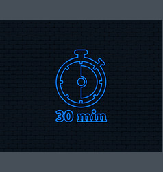 Timer sign icon 30 minutes stopwatch symbol Vector Image