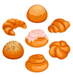 Isolated bread rolls cartoon Royalty Free Vector Image