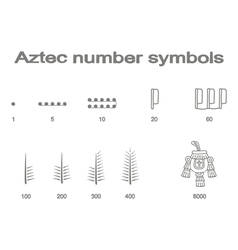 Set monochrome icons with aztec number symbols Vector Image
