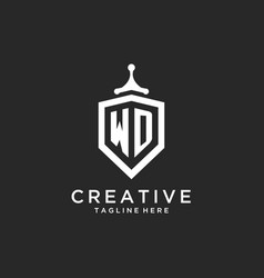 Wd circle monogram logo Royalty Free Vector Image