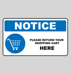 Return your shopping cart here notice banner Vector Image