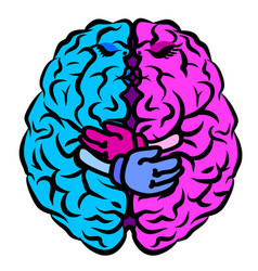 Human brain cartoon isolated Royalty Free Vector Image
