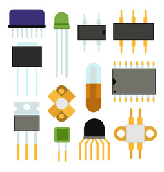 Computer chip technology processor circuit Vector Image