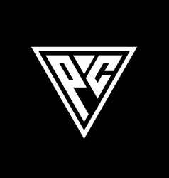 Pc logo monogram design template Royalty Free Vector Image