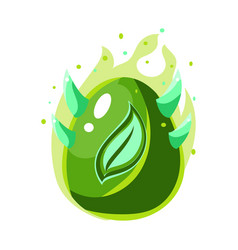 Fire element egg with flames fantastic natural Vector Image