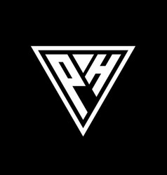 Hp logo with triangle shape and circle Royalty Free Vector