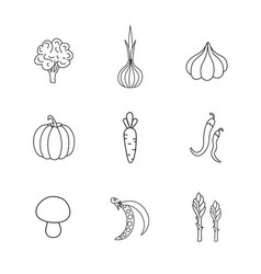 Vintage vegetables set Royalty Free Vector Image