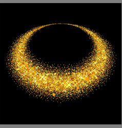 Gold circle light glitter effect golden ring Vector Image