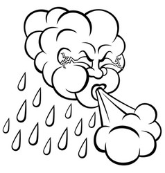 Storm cloud line art Royalty Free Vector Image