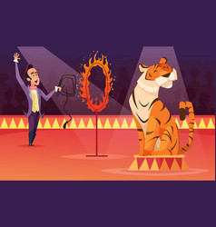 Animal trainer in circus Royalty Free Vector Image