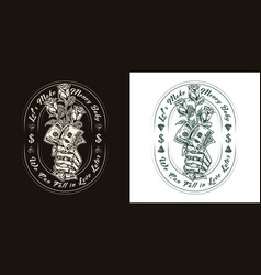 Money colorful vintage label Royalty Free Vector Image