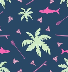Abstract surf pattern with palm leaf seamless Vector Image