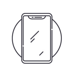 Mobile icon linear isolated thin Royalty Free Vector Image