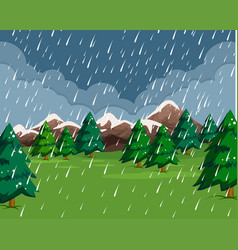 A night raining scene Royalty Free Vector Image