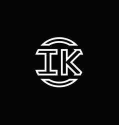 Ik logo monogram emblem style with crown shape Vector Image