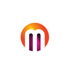 M colorful low poly letter logo icon design Vector Image