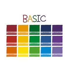 Green color codes and names selection colors Vector Image