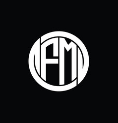 Fm logo letter monogram with triangle slice Vector Image
