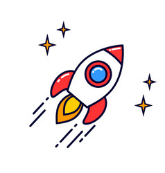 Rocket in space color numbers Royalty Free Vector Image