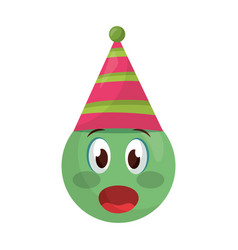 Smiley emoji party hat Royalty Free Vector Image