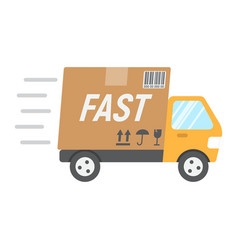 Fast shipping flat icon delivery truck Royalty Free Vector