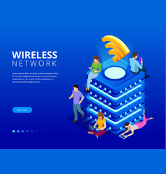 Isometric modern web network and internet Vector Image