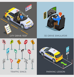 Driving course design concept Royalty Free Vector Image