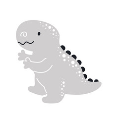 Cute grey dinosaur in scandinavian funny Vector Image