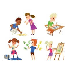 Artist kids children set Royalty Free Vector Image