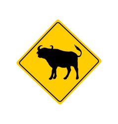 Buffalo warning sign Royalty Free Vector Image