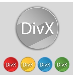DivX video format sign icon symbol Set of colored Vector Image