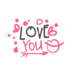 I love u logo template colorful hand drawn Vector Image
