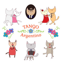 Argentine tango design elements Royalty Free Vector Image