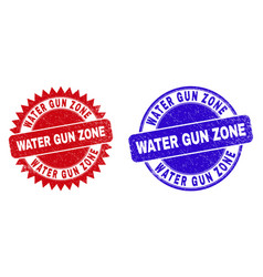 Water gun zone round and rosette watermarks with Vector Image