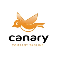 Canary bird singing on pole cartoon icon Vector Image