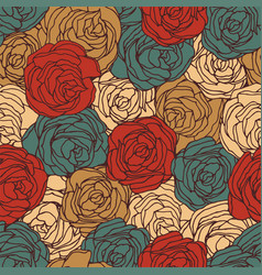 Seamless repeating pattern of roses Royalty Free Vector