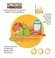 Cartoon food pyramid nutrition infographic Vector Image