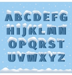Winter alphabet with snow Royalty Free Vector Image