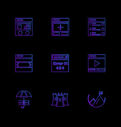 User interface neon icons Royalty Free Vector Image
